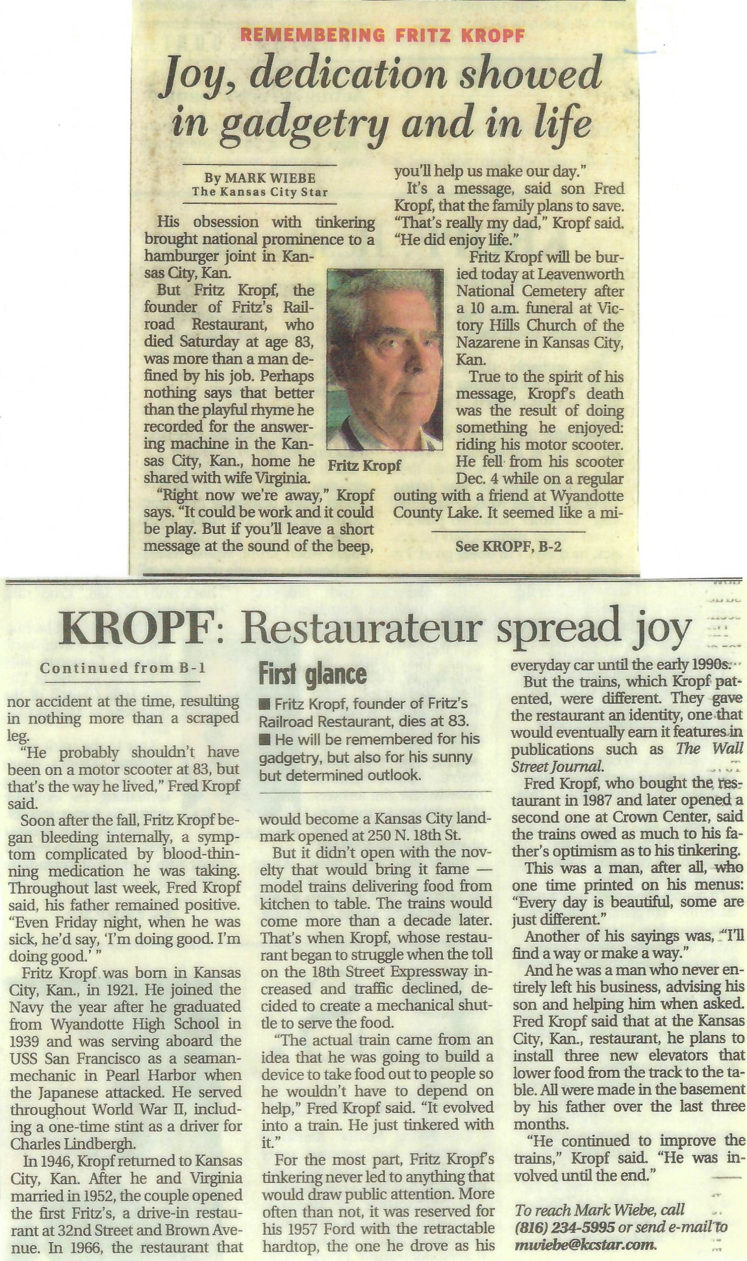 History – Fritz's Railroad Restaurant – Established 1954